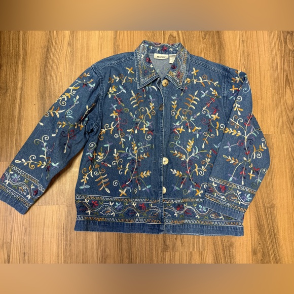 Units | Jackets & Coats | Embroidered Denim Jacket | Poshmark
